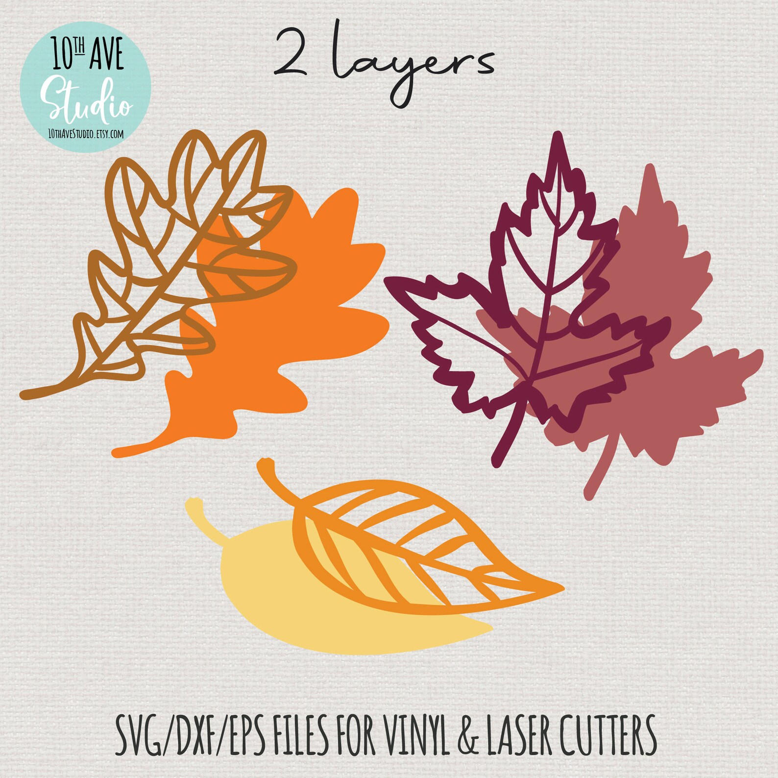 Autumn Leaves SVG EPS DXF for Vinyl & Laser Cutters Glowforge Cricut ...