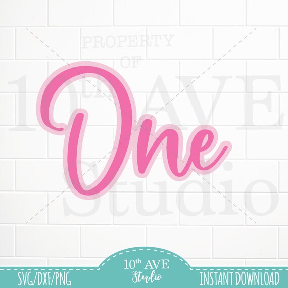 One Birthday Script Written Out Numbers Cake Cupcake Topper | Etsy