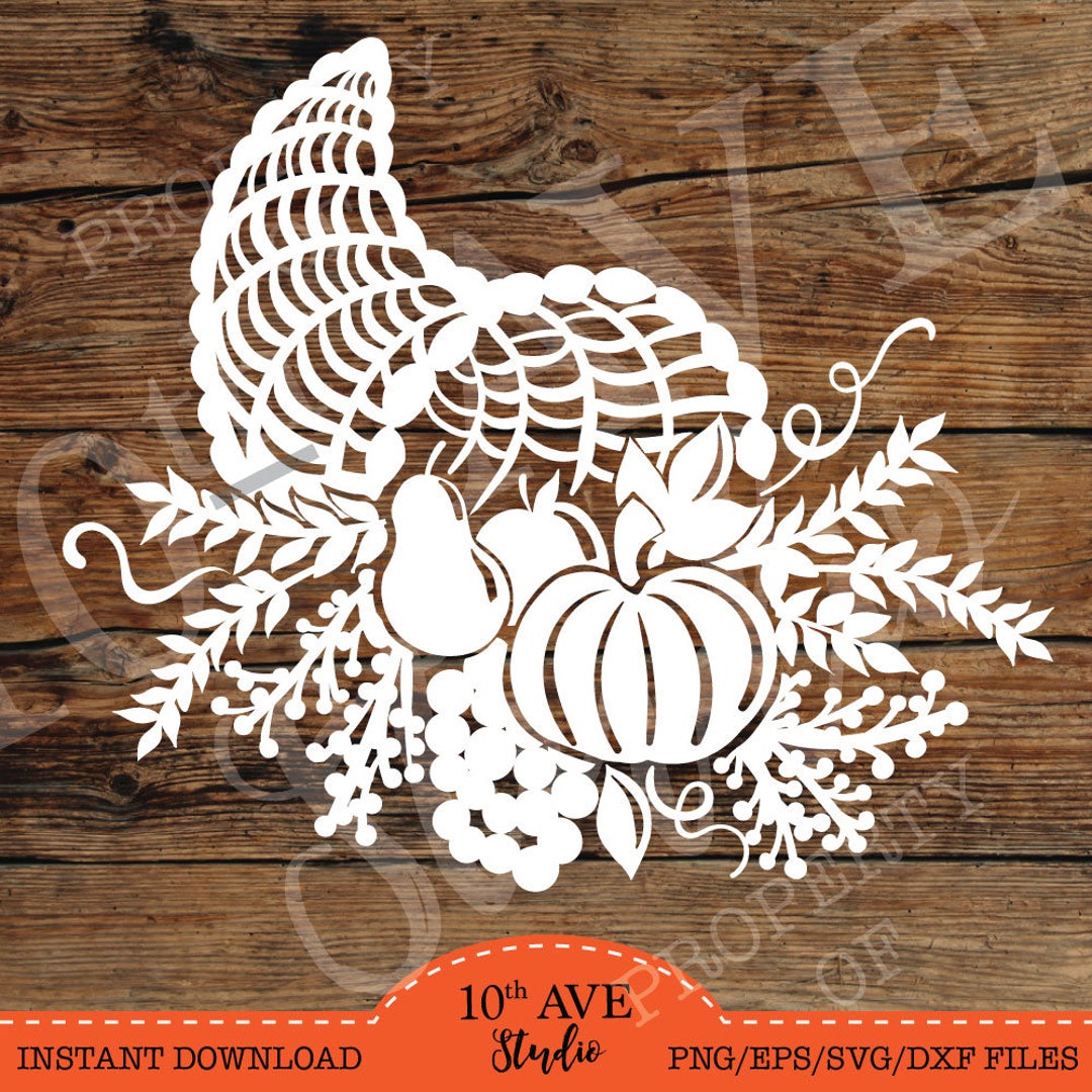 Cornucopia SVG (single and Multi Layer Files!) Clipart and Cut Files ...