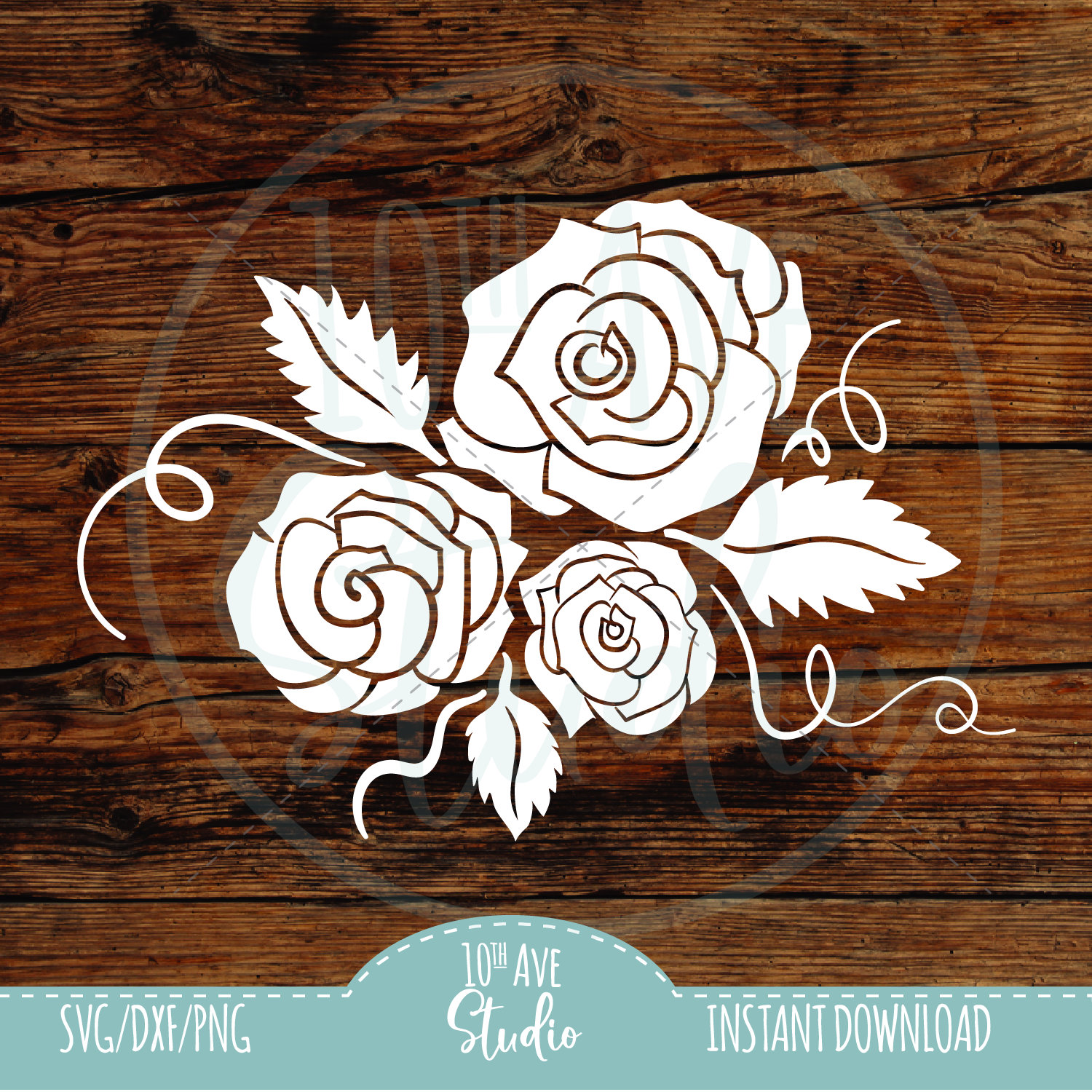 Roses With Leaves and Vines SVG/DXF/PNG Cut Files for Cricut - Etsy Ireland