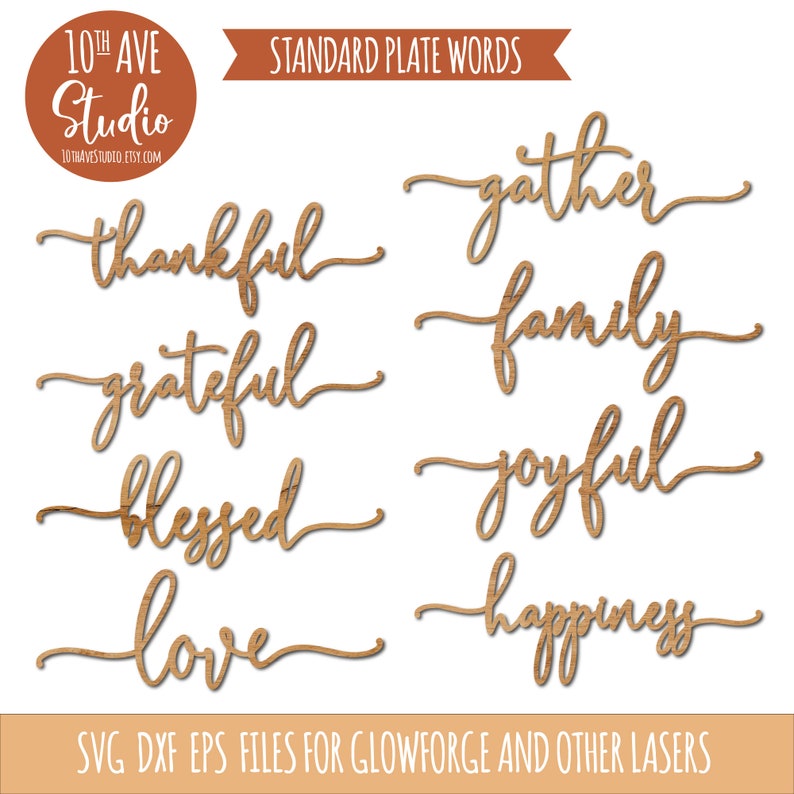 Place Setting Plate Words Bundle - 16 Words Standard and Holiday ...