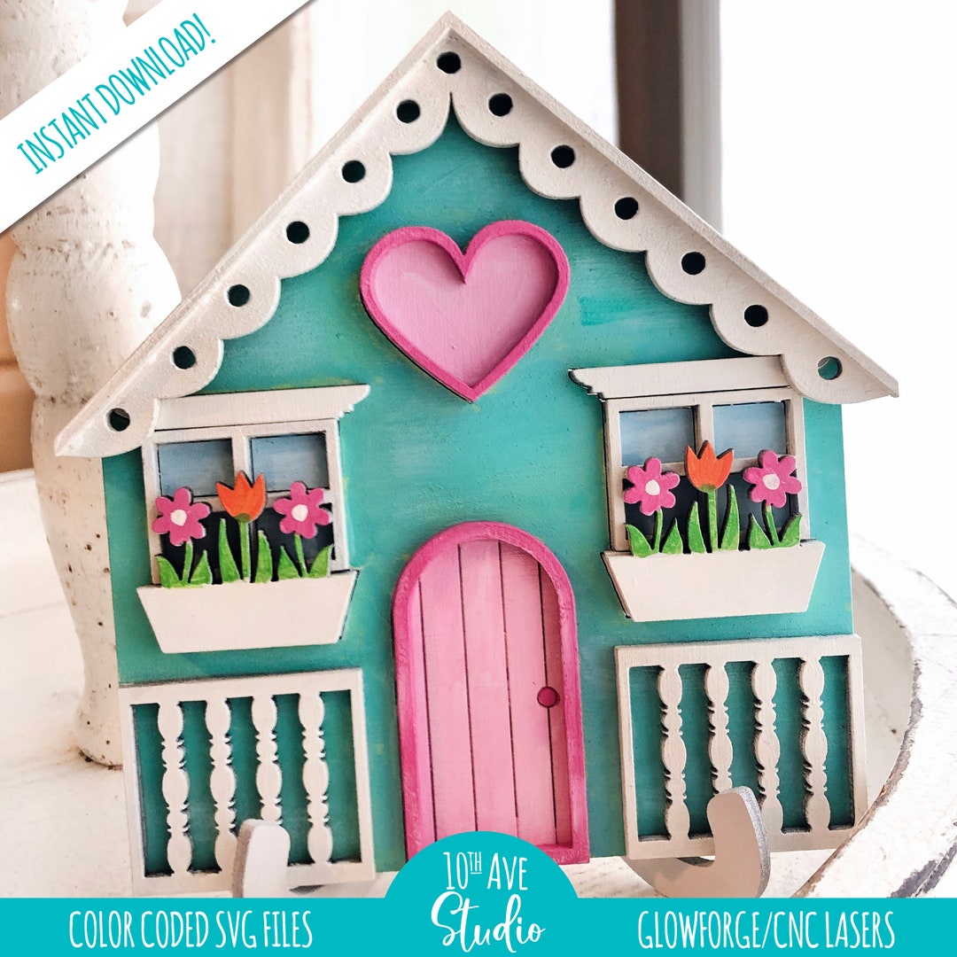 She Shed Cottage With Window Boxes and Flowers SVG File for Cricut ...