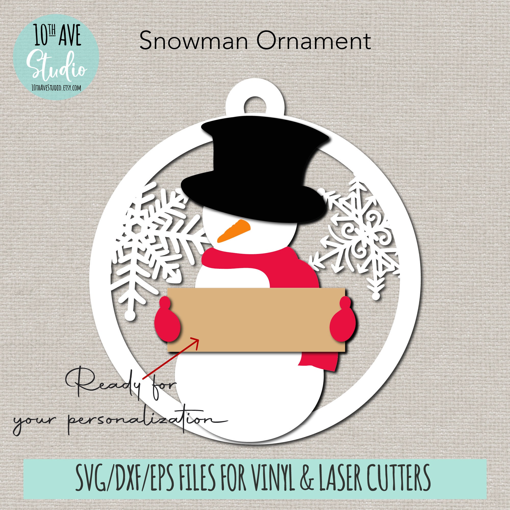 Snowman Ornament With Customizable Sign Christmas Layered - Etsy
