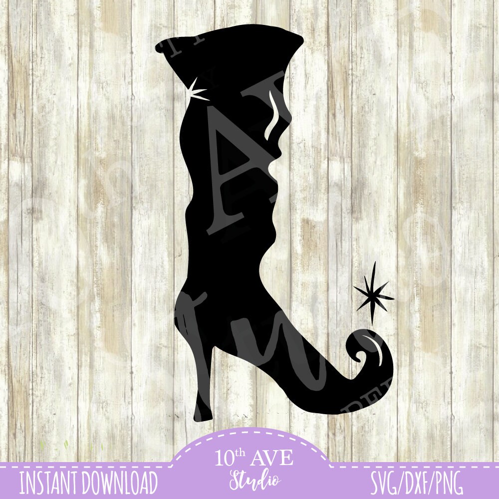 Halloween Witch Boot Silhoutte Svg/png/dxf Clipart and Cut | Etsy