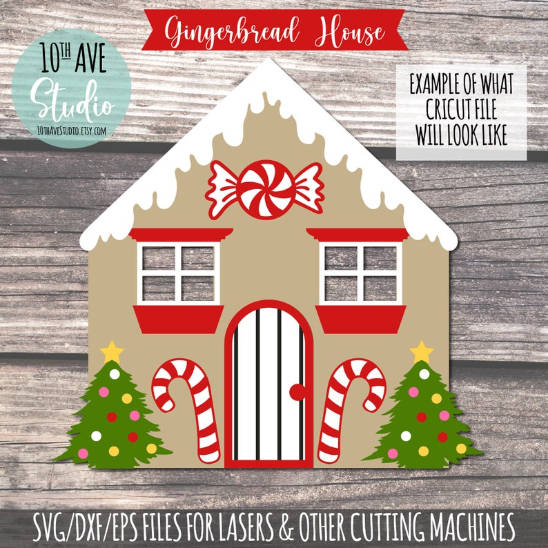 Gingerbread House SVG DXF EPS Cut Files Tiered Tray Christmas Decor ...