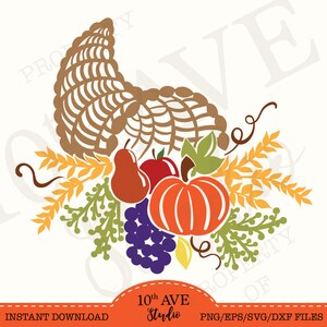 Cornucopia SVG (single and Multi Layer Files!) Clipart and Cut Files ...