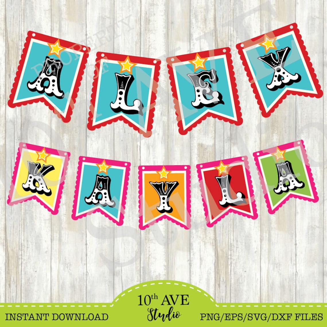 Carnival Circus Banner Printable Letters With Flags - Etsy