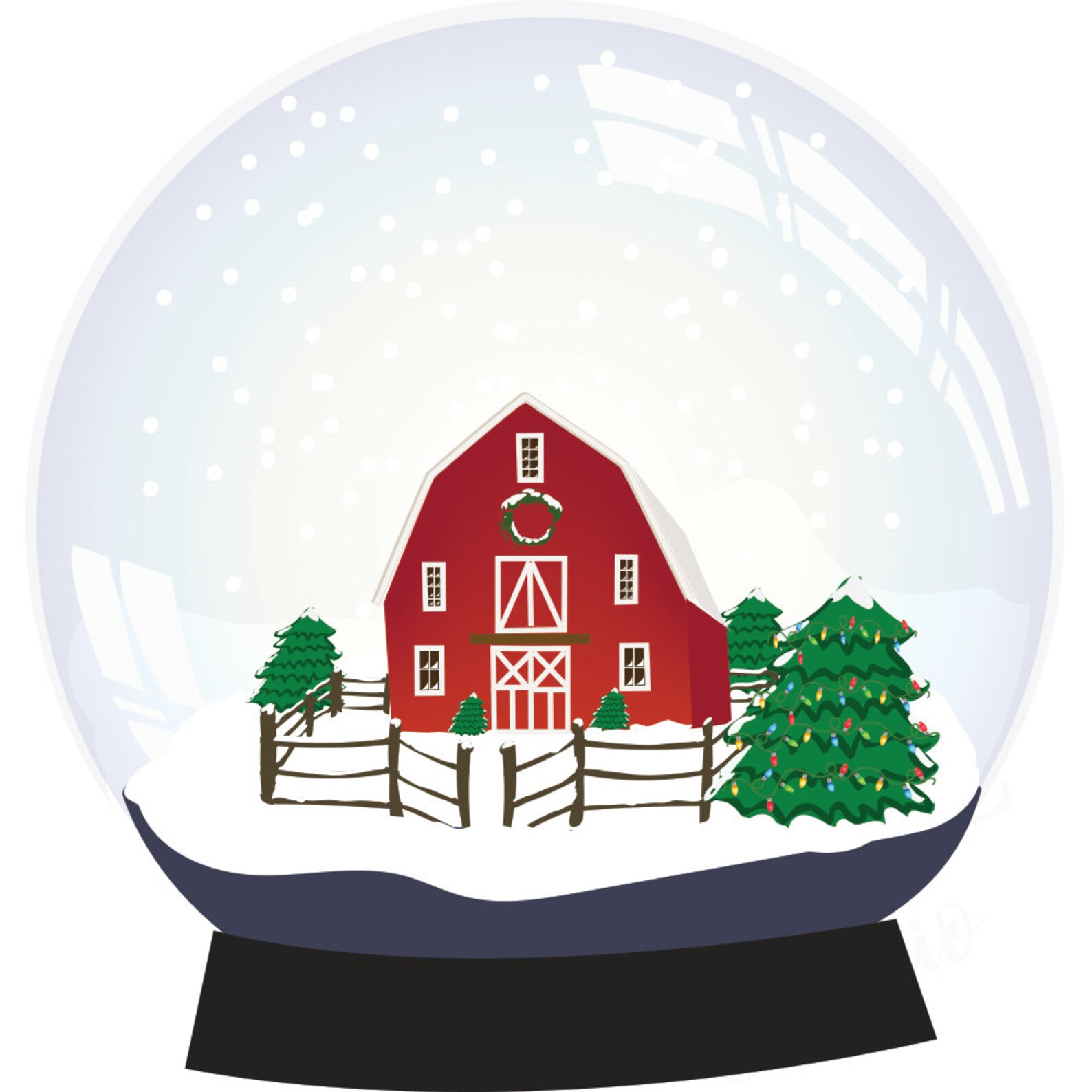 Farmhouse Christmas Vector Graphics Clipart Collection | Etsy