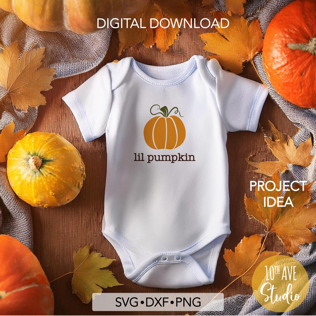 Lil Pumpkin SVG Cut Files and PNG Sublimation Design T-shirt Cricut ...