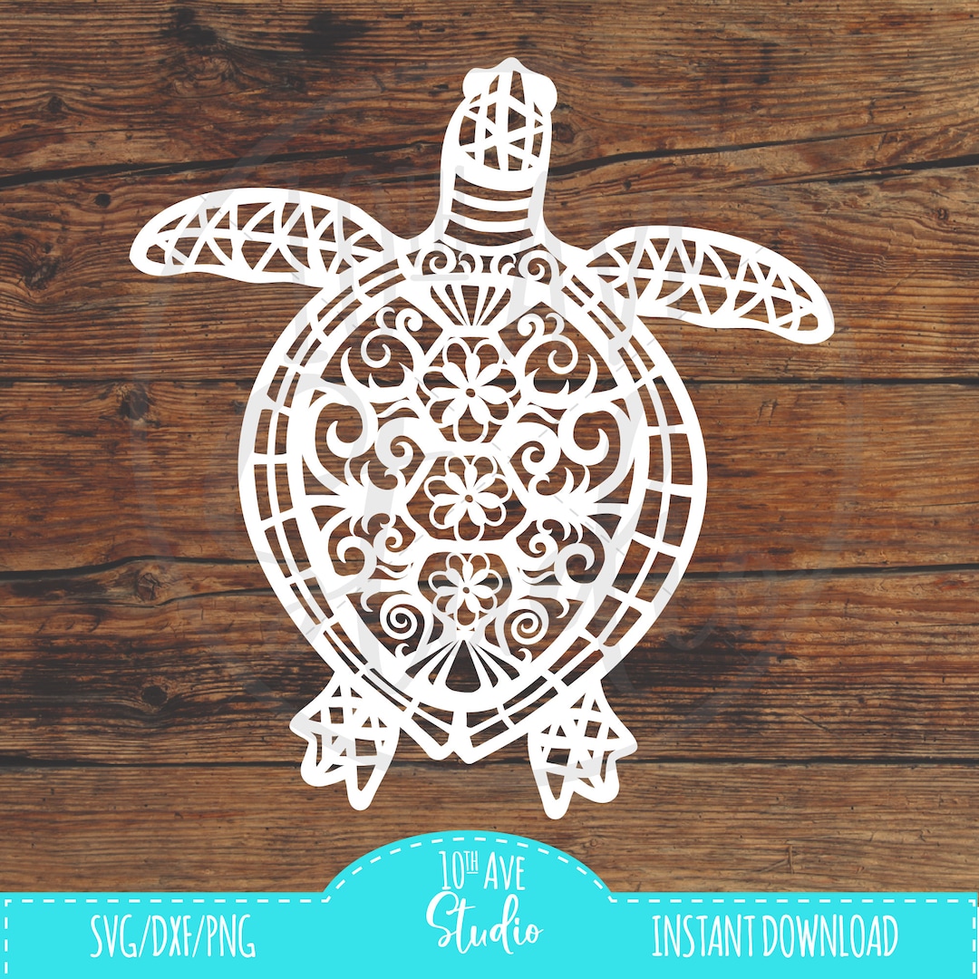 Sea Turtle SVG/DXF/PNG Flowers Scroll Fancy Flourishes Decal Cut Files ...