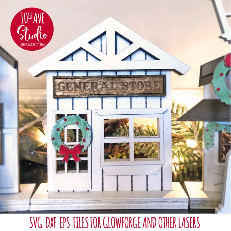 Christmas Village General Store SVG DXF EPS Cut Files for - Etsy