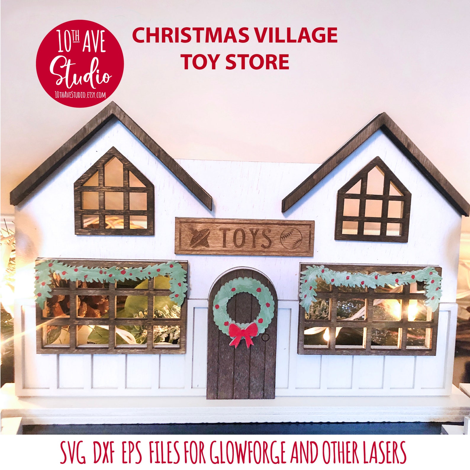 Christmas Village Toy Store SVG DXF EPS Cut Files for - Etsy