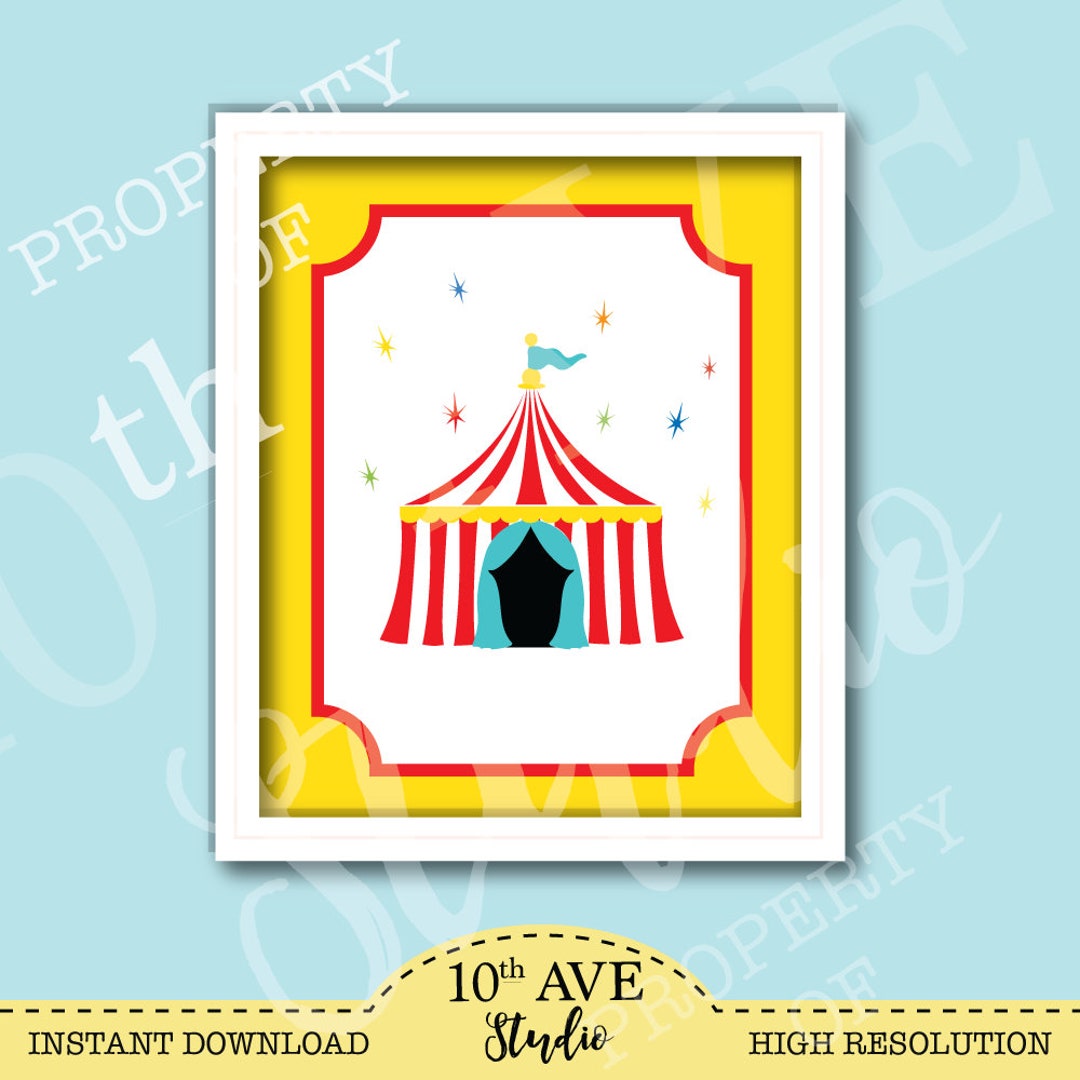 Carnival Circus Big Top Tent 8x10 Instant Download Print Your Own Wall ...