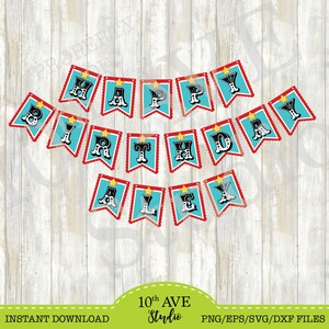 Carnival Circus Banner Printable Letters With Flags Multi-layer SVG ...