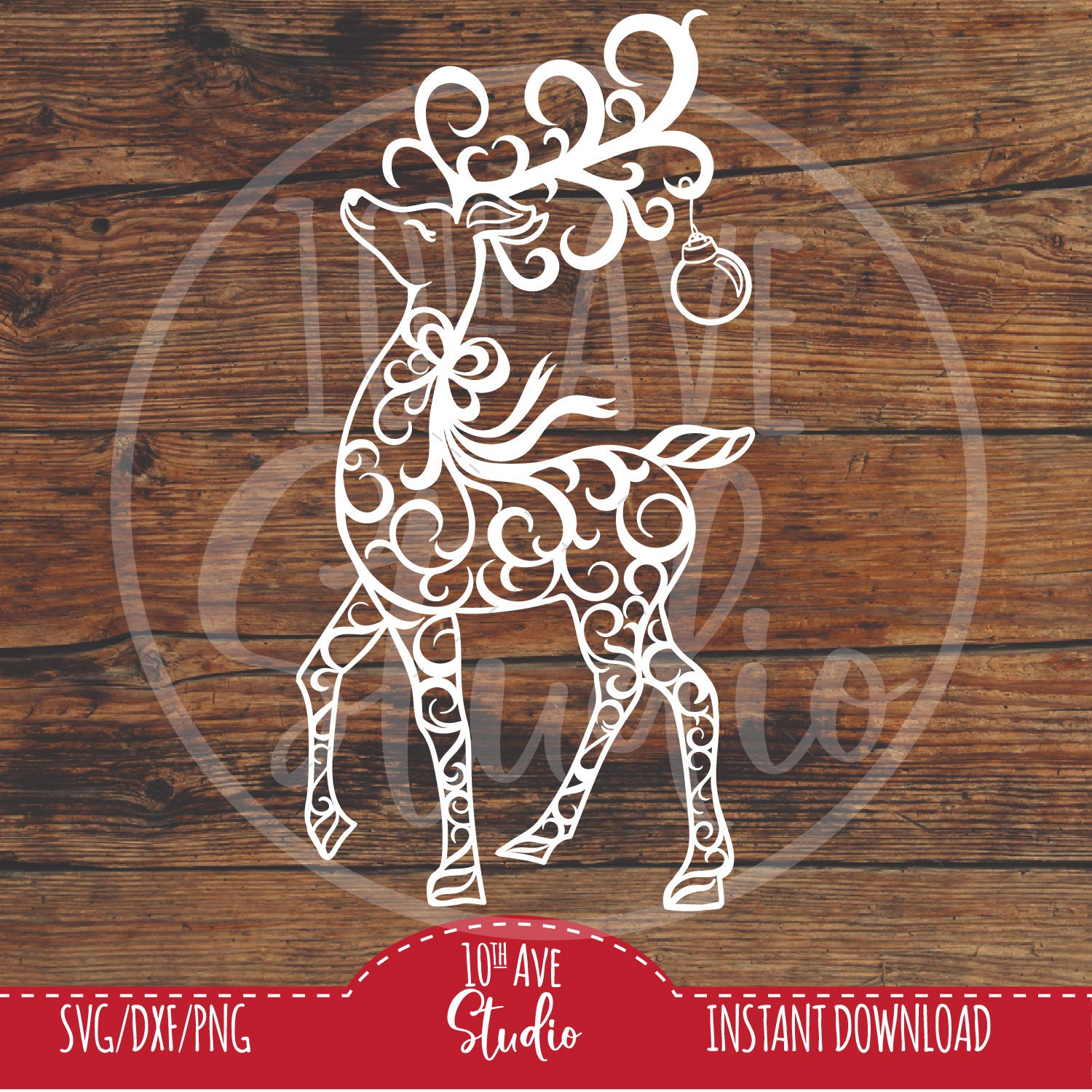 Christmas Reindeer Fancy Swirly Filagree Flourish SVG/DXF/PNG - Etsy