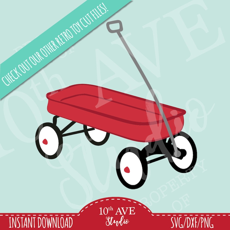 Red Wagon Retro Multi Layer/color SVG/PNG/DXF Clipart and Cut Files ...