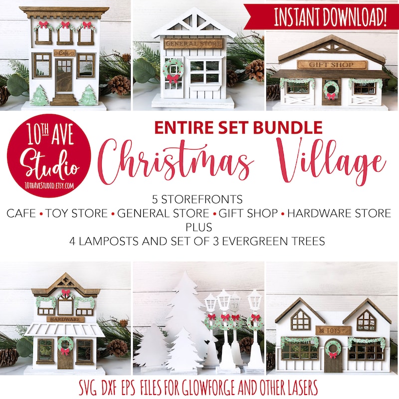 Winter Post Lamps Village - Etsy