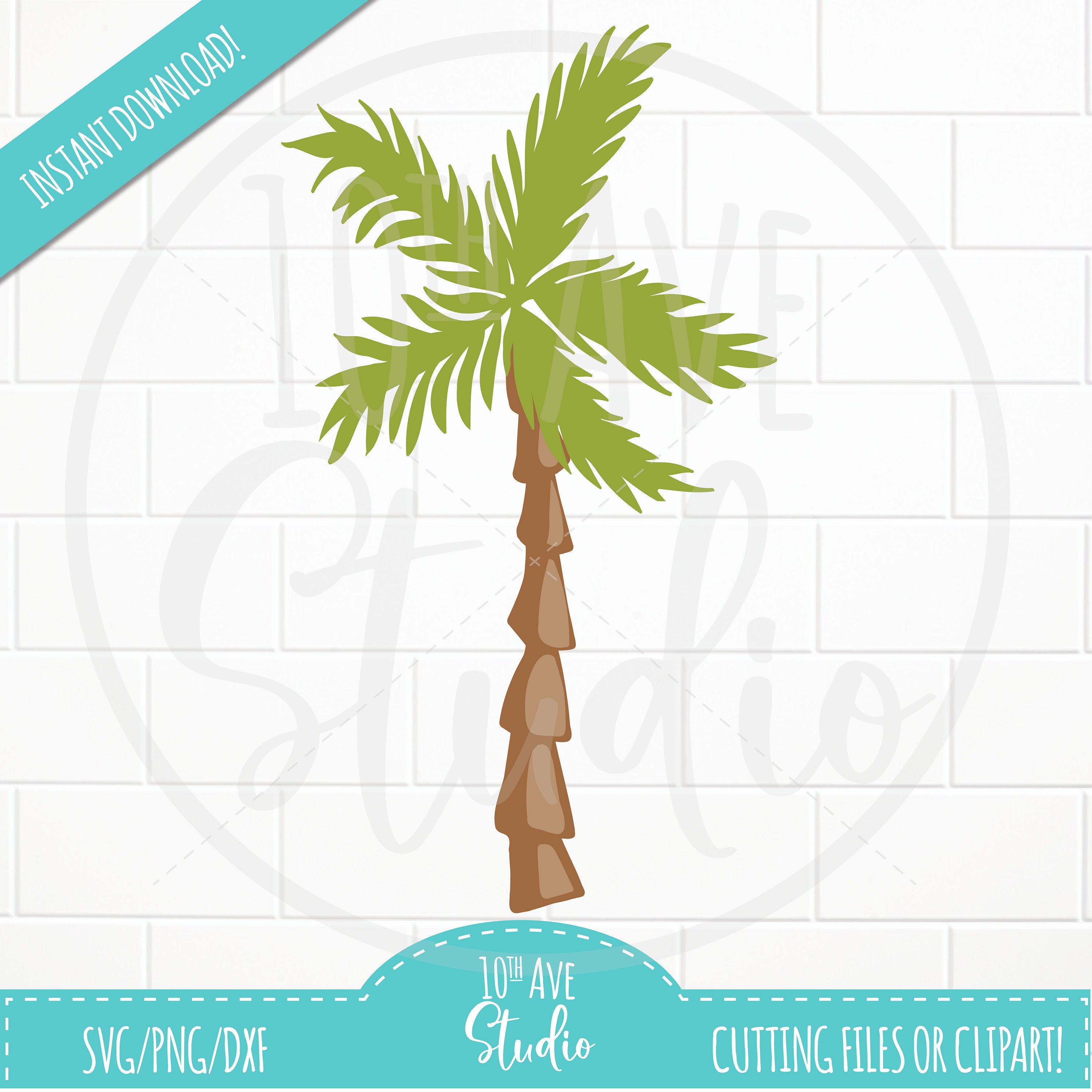 Palm Tree Tropical Beach Island SVG/DXF/PNG Cut File For | Etsy