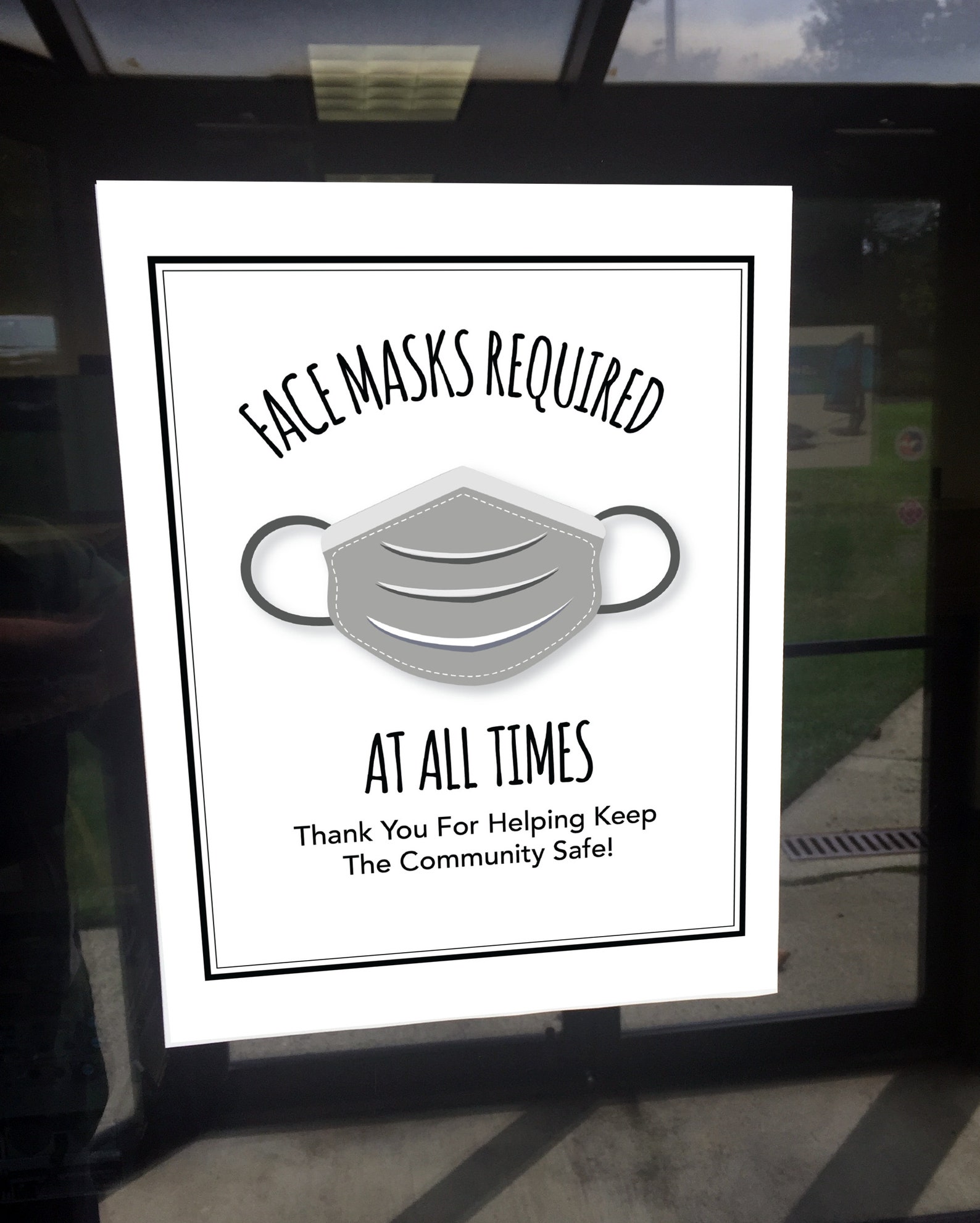 Face Masks Required Printable Sign 8.5 X 11 Edit | Etsy