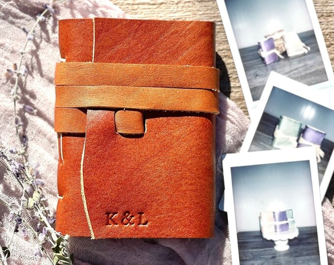 Mini Leather Photo Album Personalized Custom Title Page - Etsy