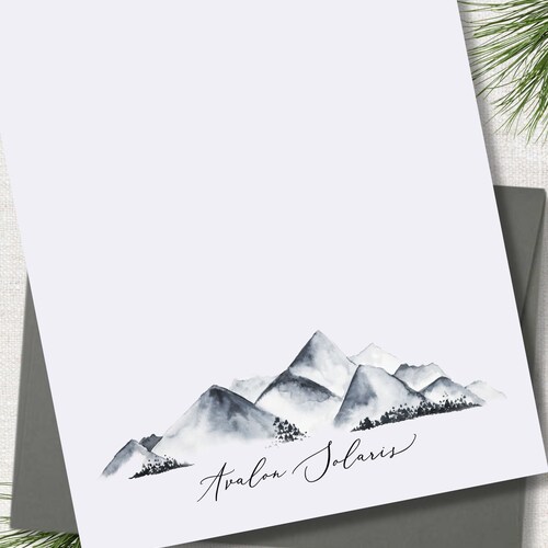 Mountain Letter Writing Stationery Set Personalized Perfect - Etsy