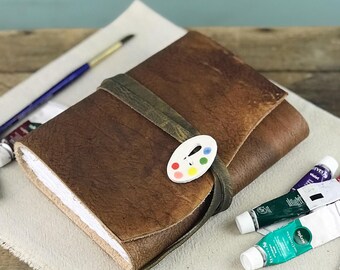 Leather sketchbook | Etsy