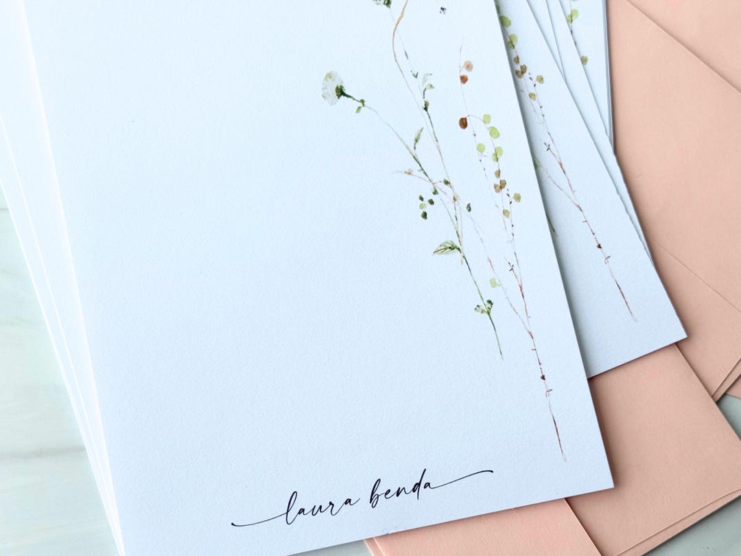 Letter Writing Stationery Set Personalized Wild Flowers Perfect Letter ...