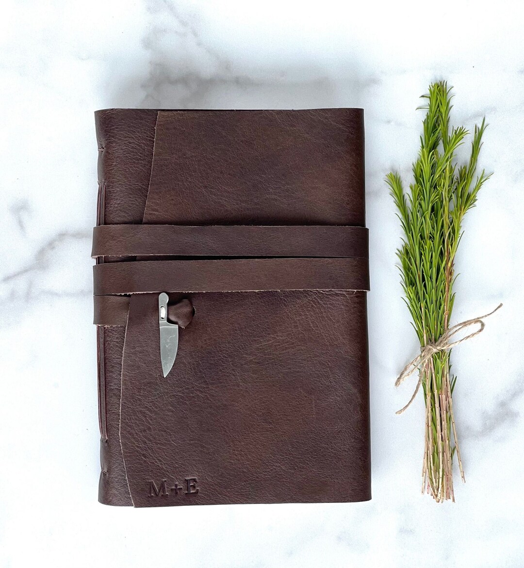 Personalized Recipe Book Dark Brown With Knife - Etsy