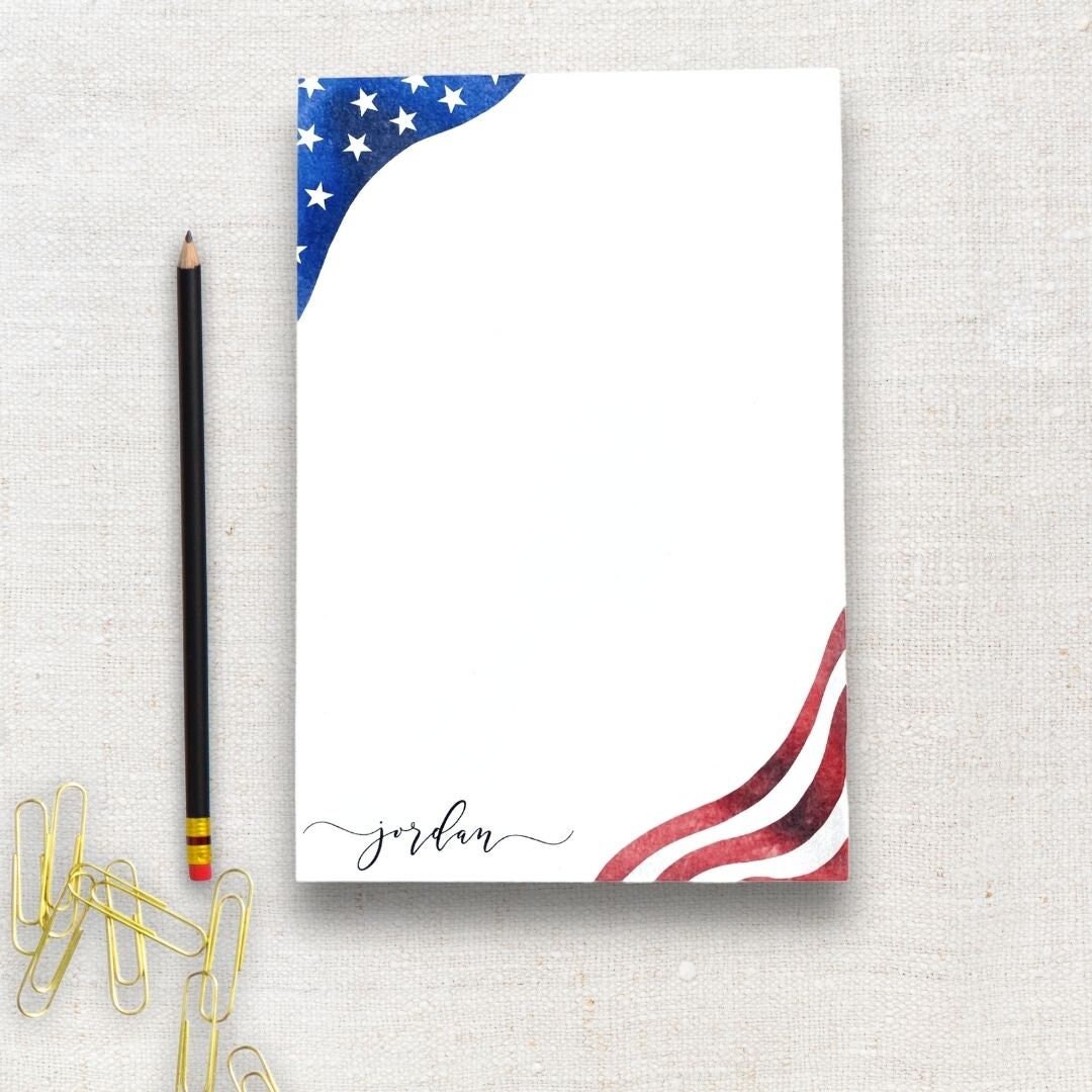 Personalized Notepad Custom Notepad Waving Flag Design, Memo Pad, to Do ...