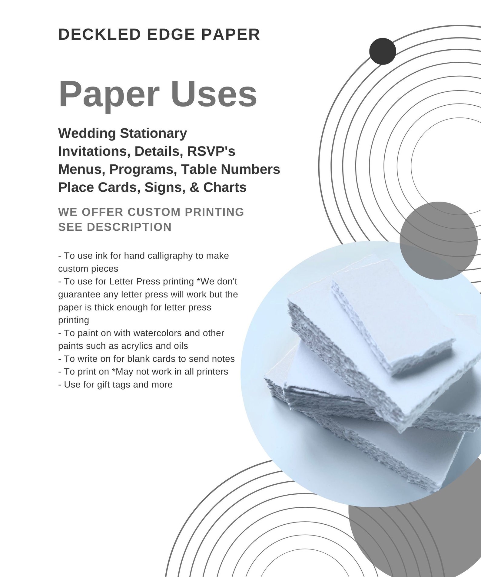 Deckled Edge Paper Hand Torn 135lb/290gsm Great for - Etsy