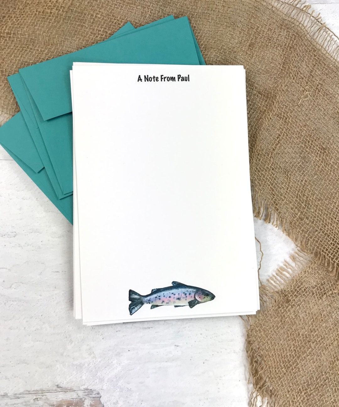 Fishing Rainbow Trout Letter Writing Stationery Set - Etsy
