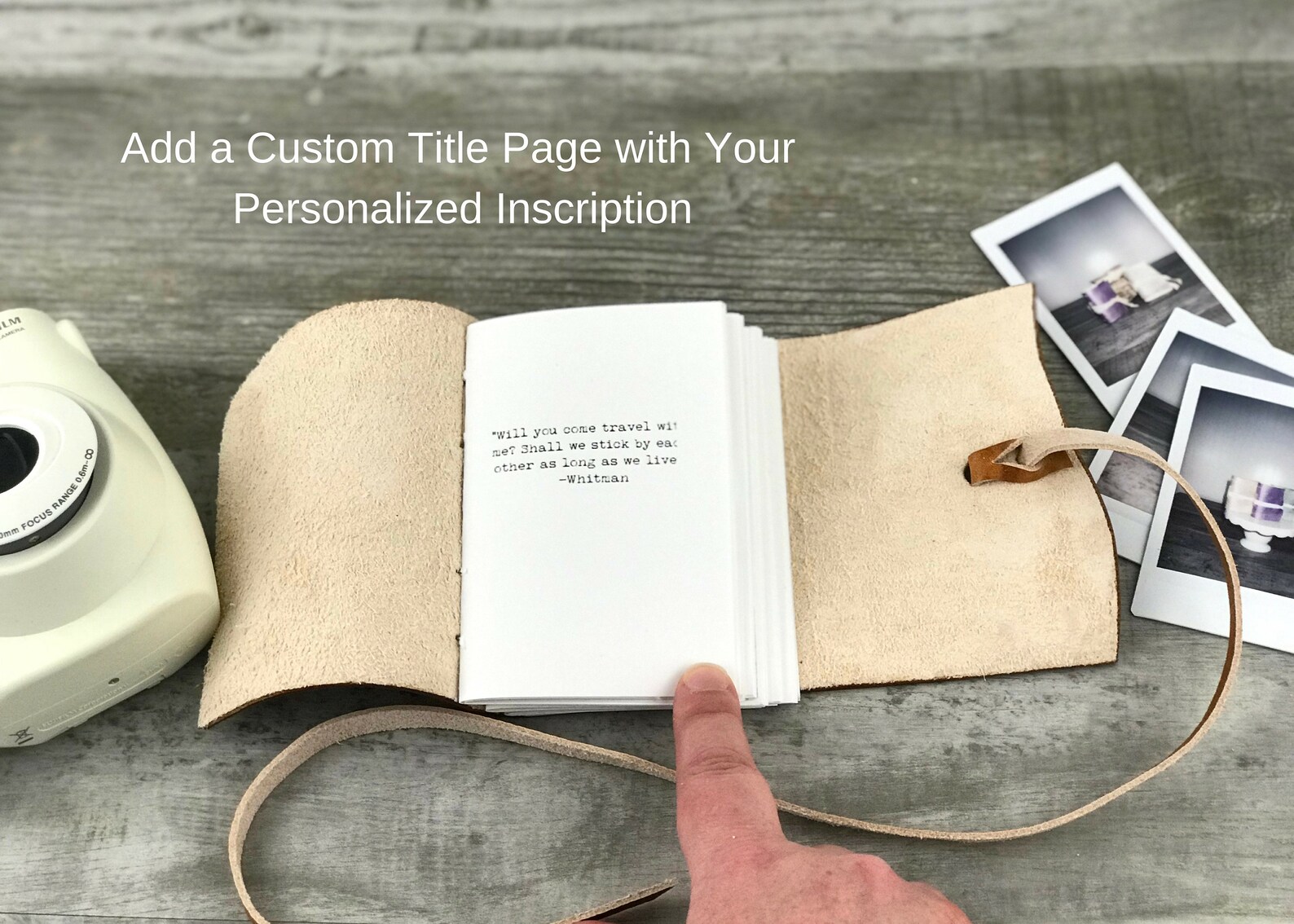 Mini Leather Photo Album Personalized Custom Title Page - Etsy