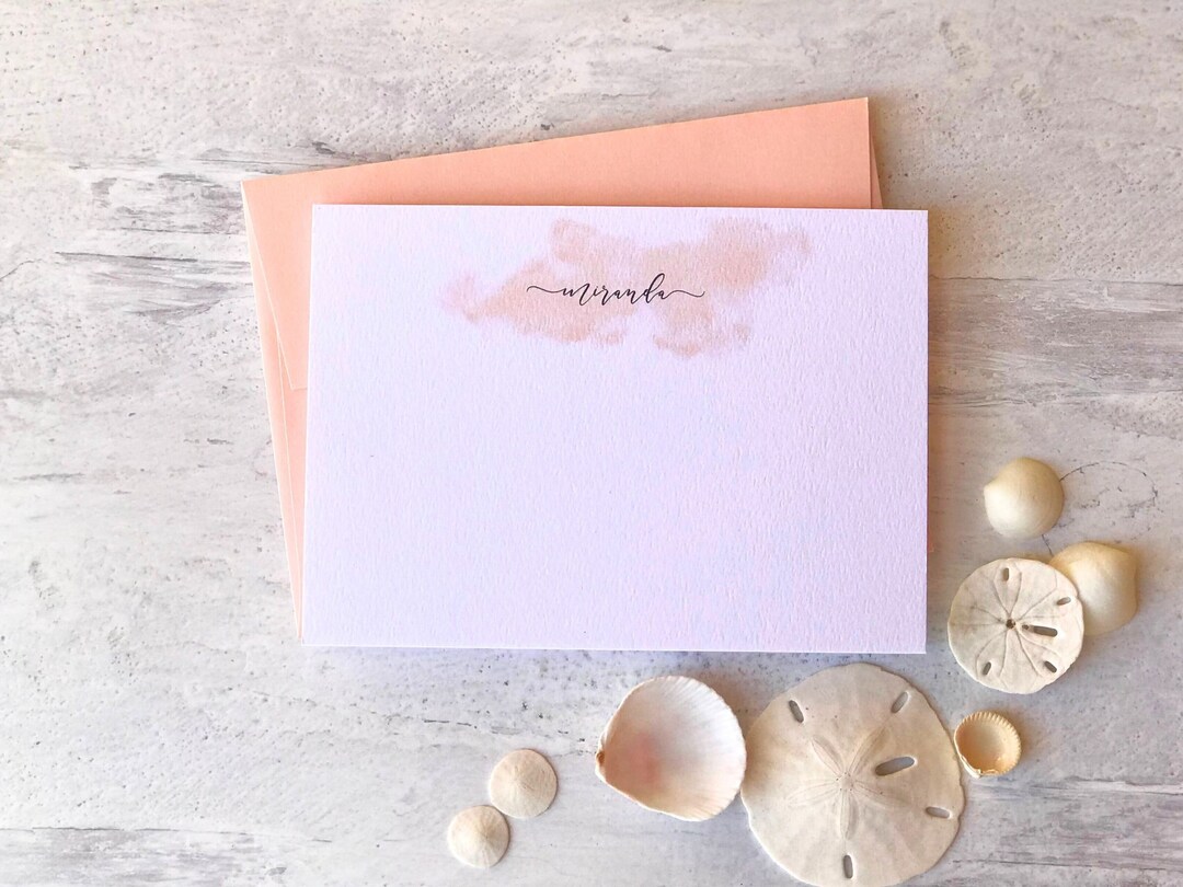 Personalized Flat Notecards Script Font Design 1 - Etsy