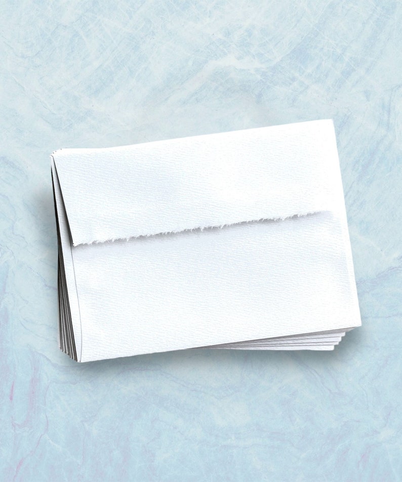 White Blank Envelopes Smooth White or Deckle Flap - Etsy