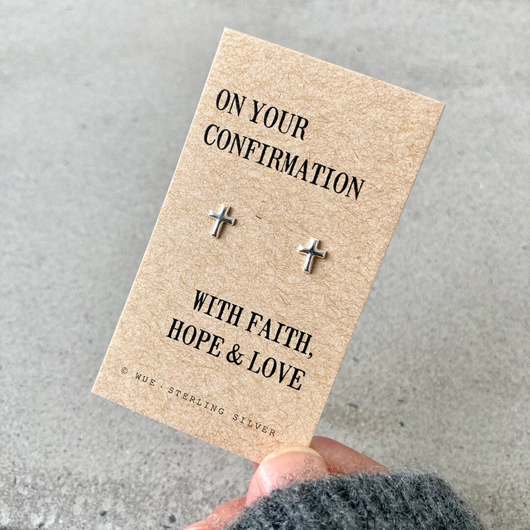 Sterling Silver Cross Stud Earrings: Confirmation Gift - Etsy