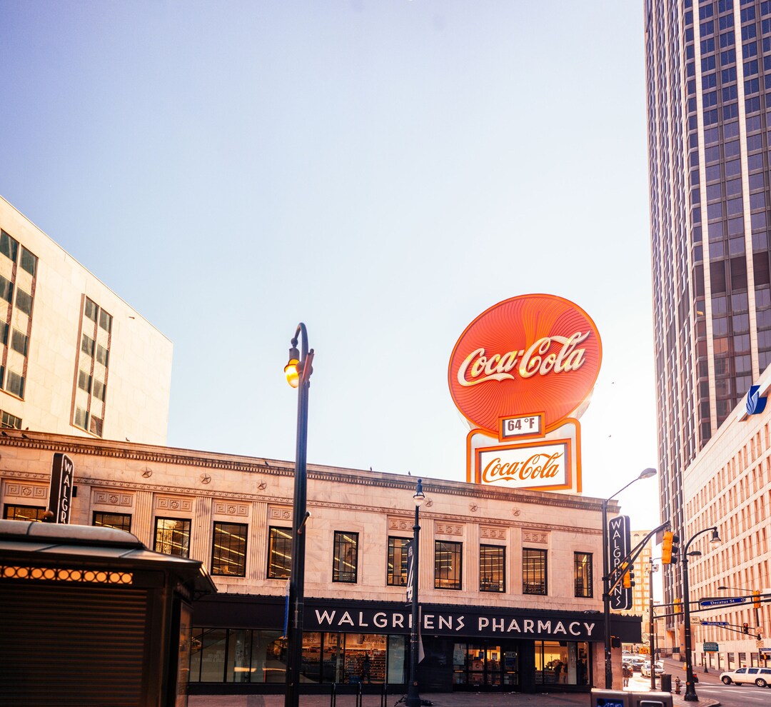 Atlanta Coca-cola Sign Photography Print: Downtown Cityscape Wall Art ...