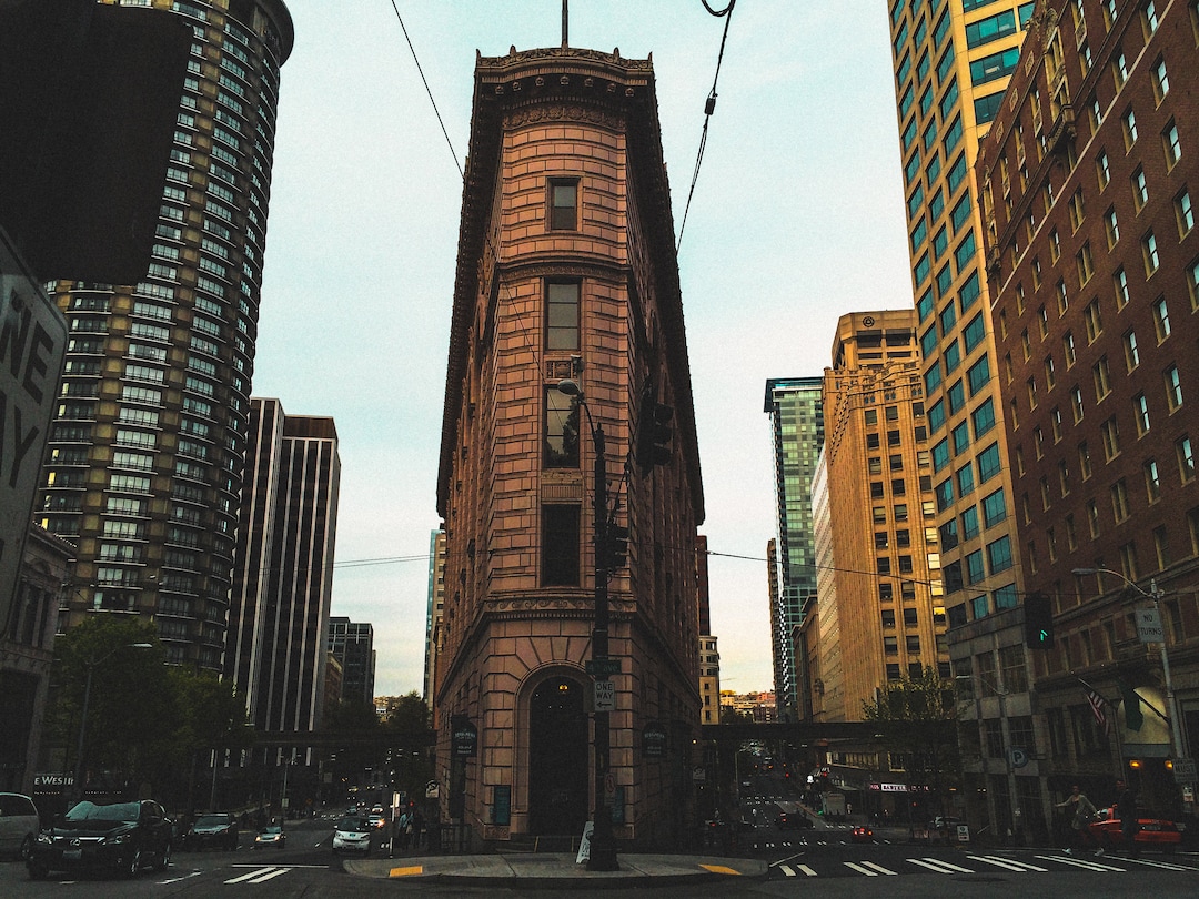 Times Square Building Seattle Downtown City Art Wall Decor Glass Print ...