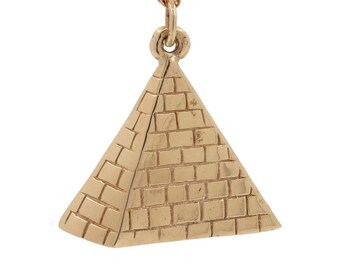 14k Gold Pyramid Pendant - Etsy