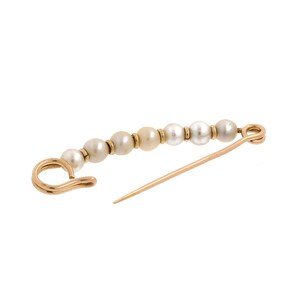 Cultured Pearl Safety Pin Brooch Diaper Pin 18K Yellow Gold Vintage Estate 1.75 - Etsy