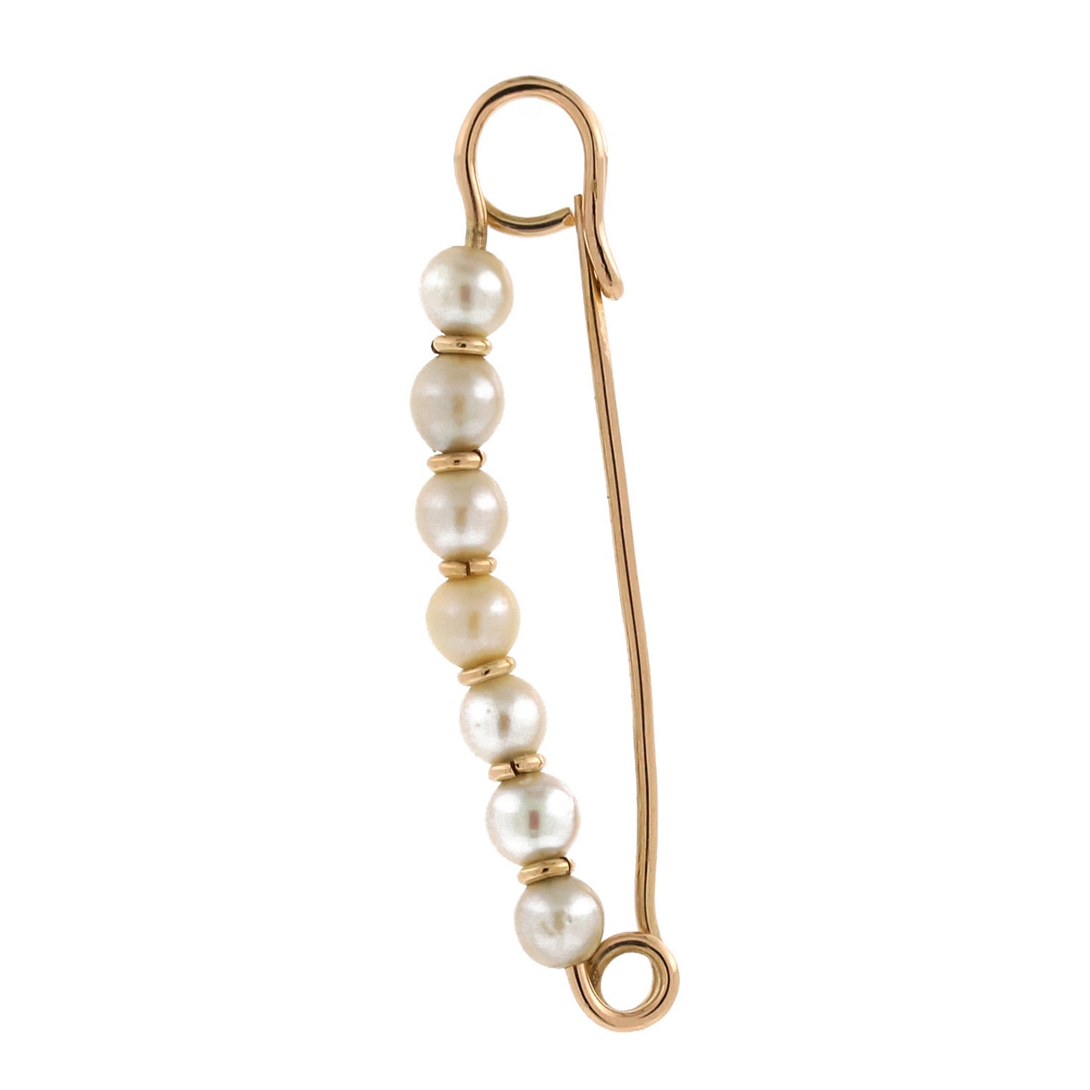 Cultured Pearl Safety Pin Brooch Diaper Pin 18K Yellow Gold Vintage Estate 1.75 - Etsy