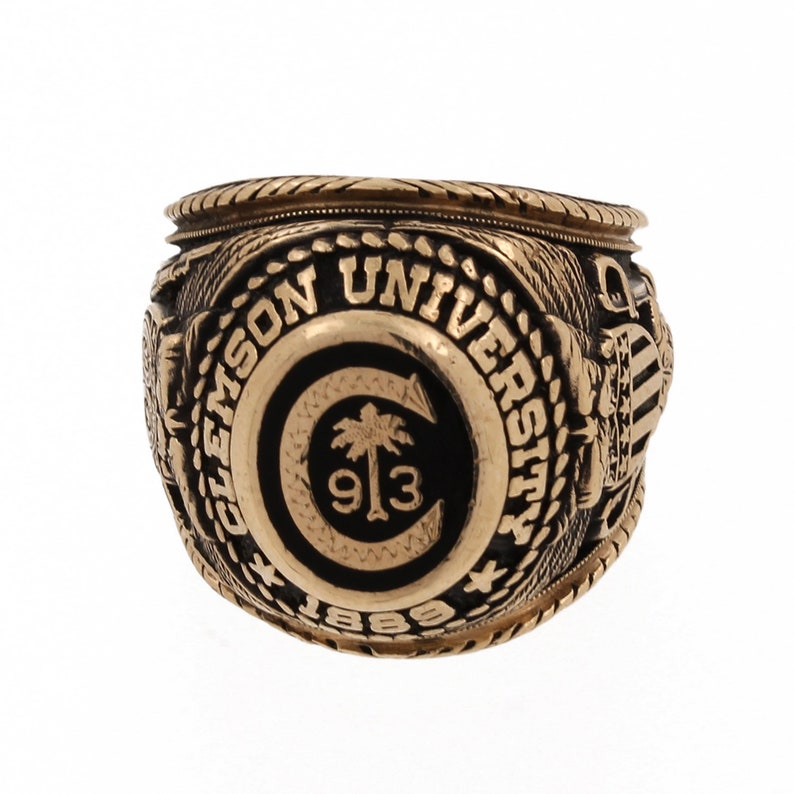 Men's Class Ring 10K Yellow Gold Clemson University 1889 - Etsy