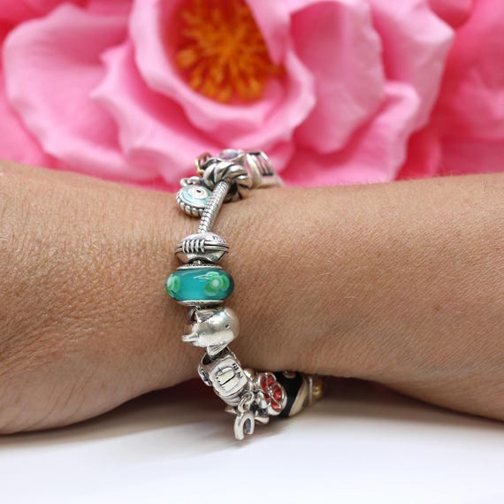 Pandora Charm Armband Sterling Silber 15 Mehrere Charm Anhange GroBe 19 cm Etsy