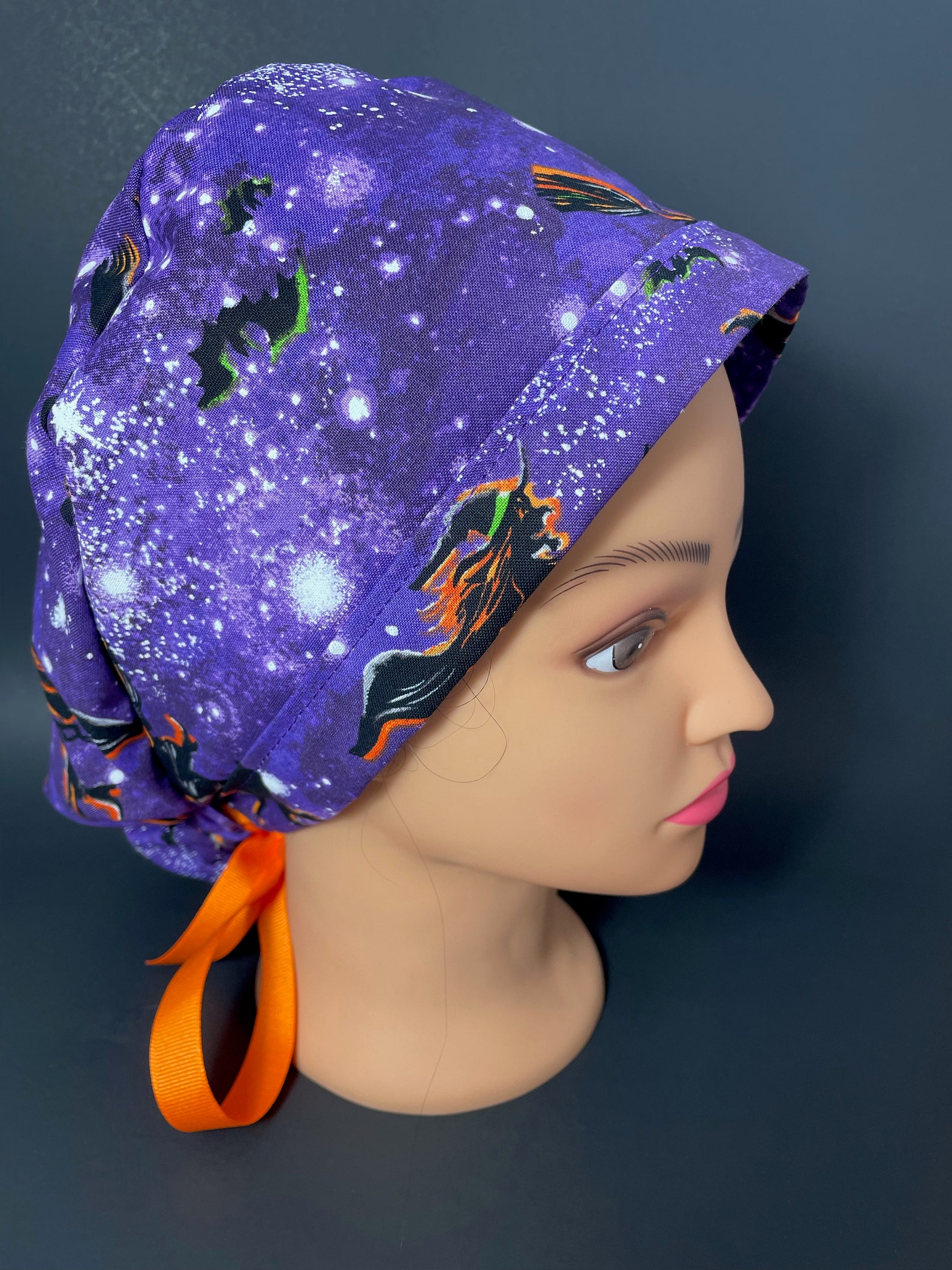 Witches Broom Surgical Cap OR Surgeon Hat Ponytail Scrub Caps for Short ...