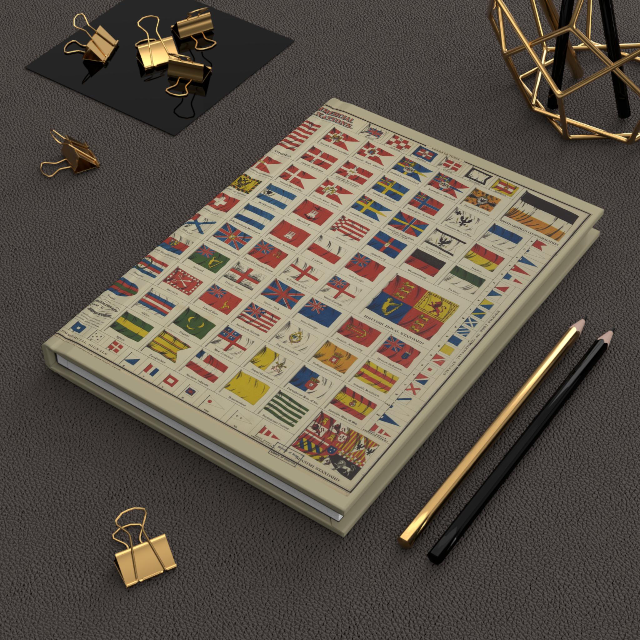 Flags of All Nations Hardcover Journal Matte - Travel Notebook, World ...