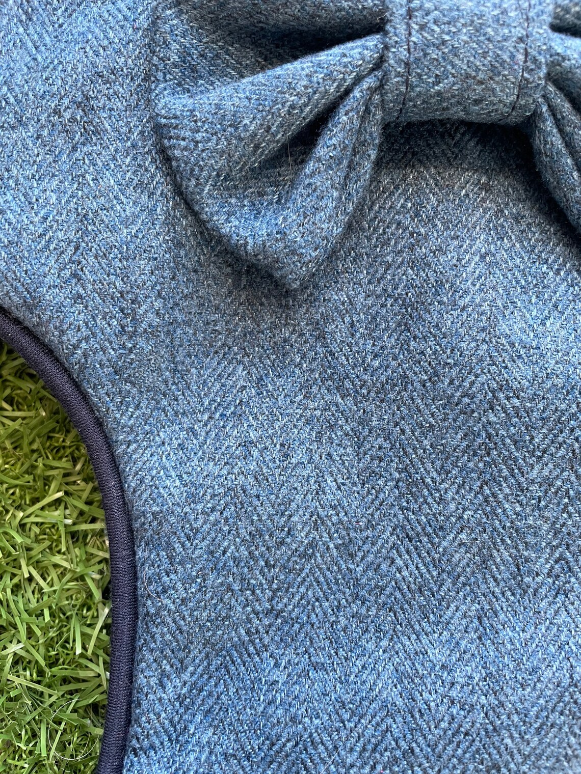 Luxury Navy Blue Herringbone Tweed Soft Adjustable Dog Harness - Etsy