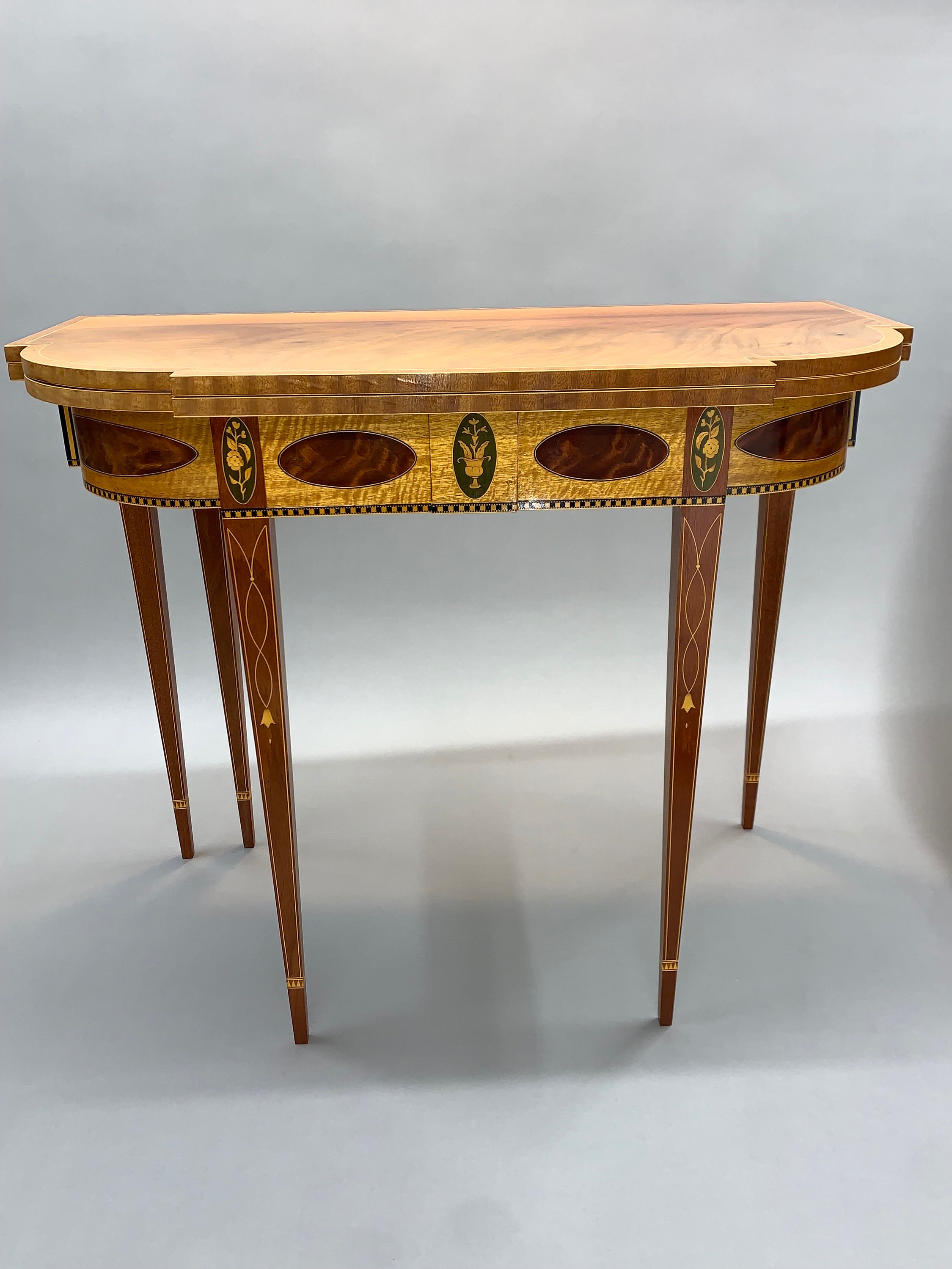 William Whitehead D Shaped Federal Card Table - Reproduction - Etsy