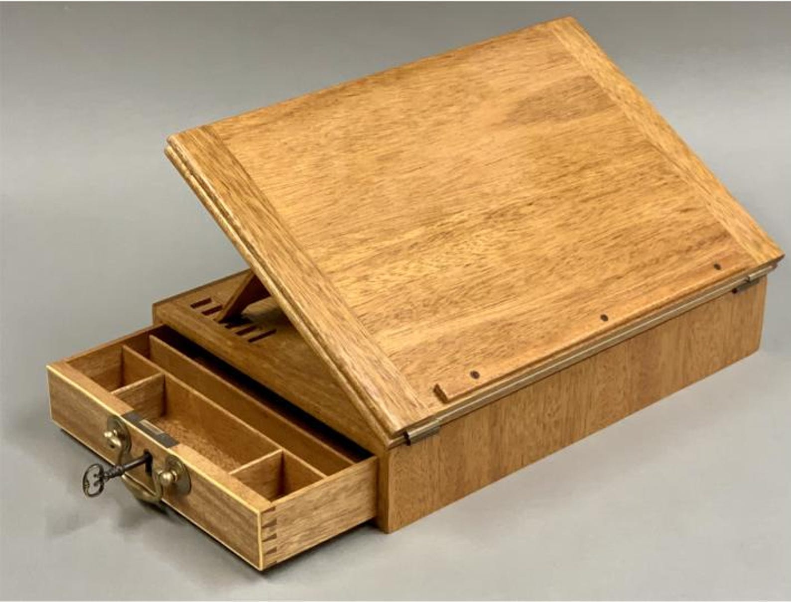 Left Handed! Thomas Jefferson Portable Writing Desk Mahogany Case With ...