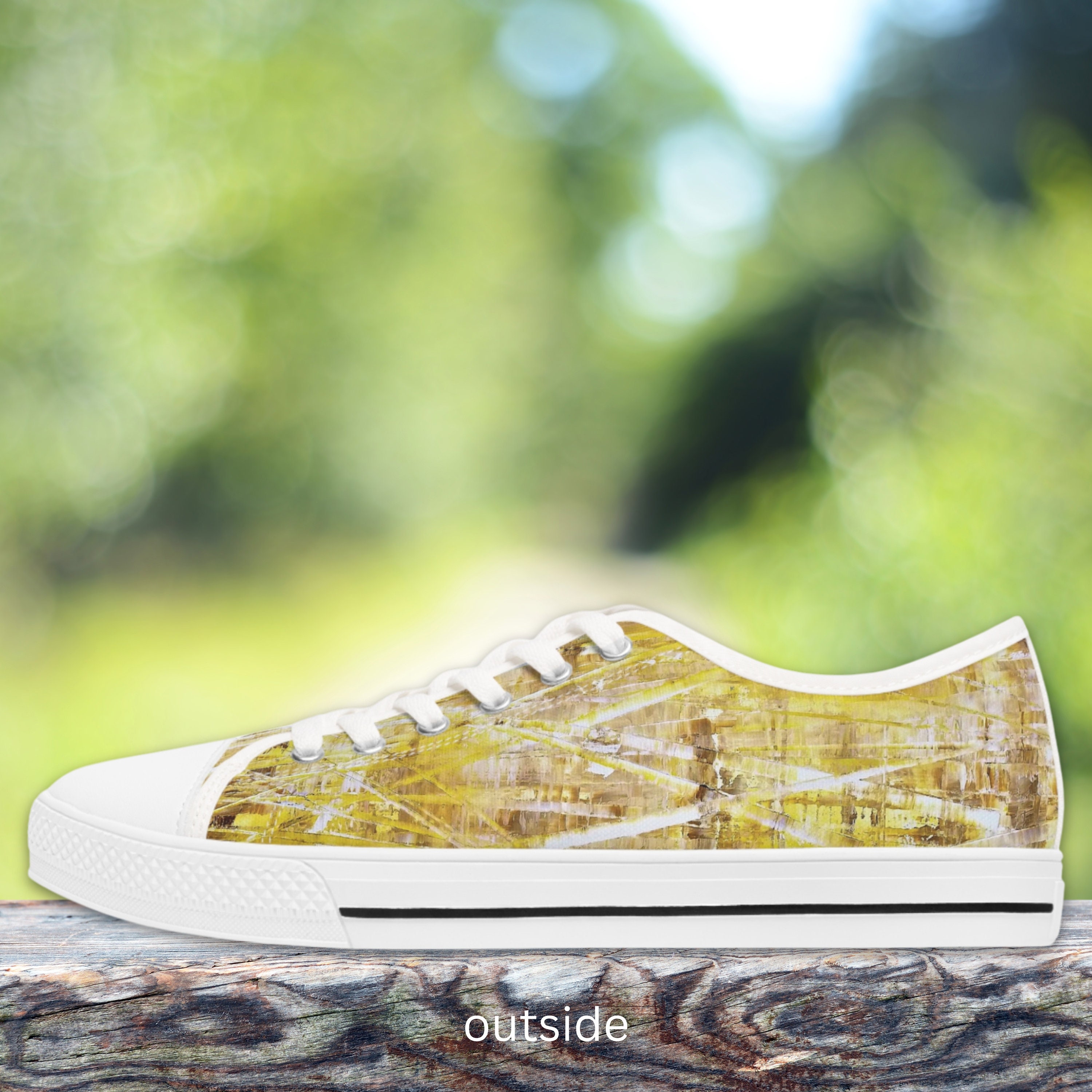 Women's Low Top Sneakers Abstract Art Design, Artistic Sneakers, Gift ...
