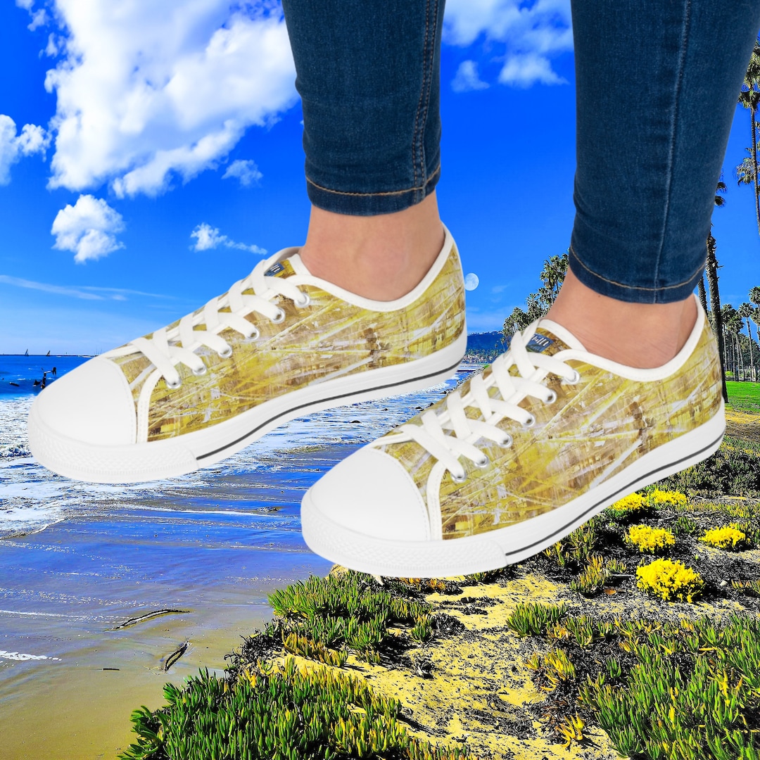 Women's Low Top Sneakers Abstract Art Design, Artistic Sneakers, Gift ...