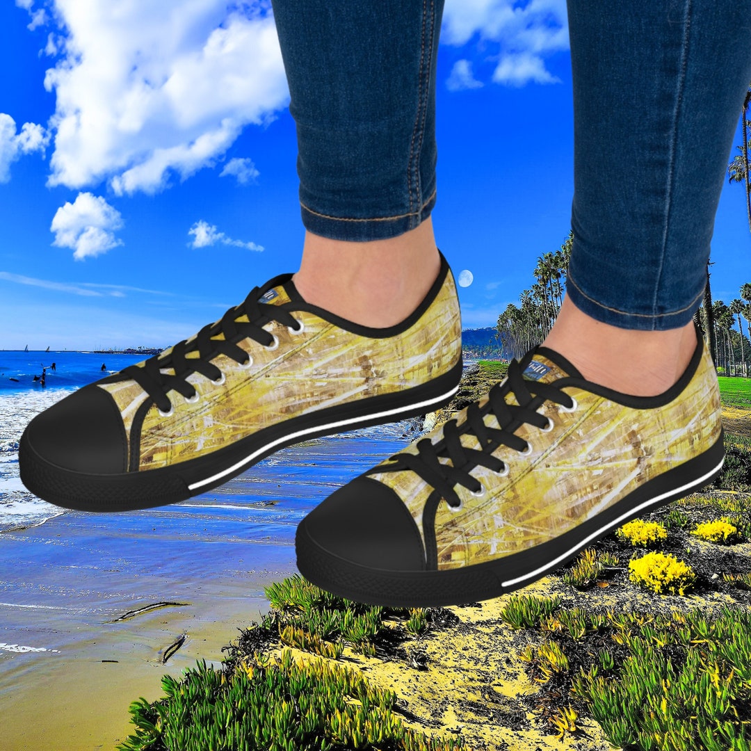 Women's Low Top Sneakers Abstract Art Design, Artistic Sneakers, Gift ...